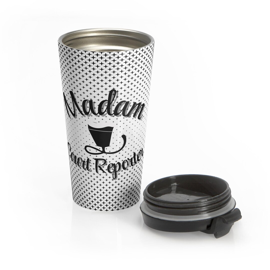 Madam Court Reporter Stainless Steel Mug, Mask Writer Steno Tumbler ...