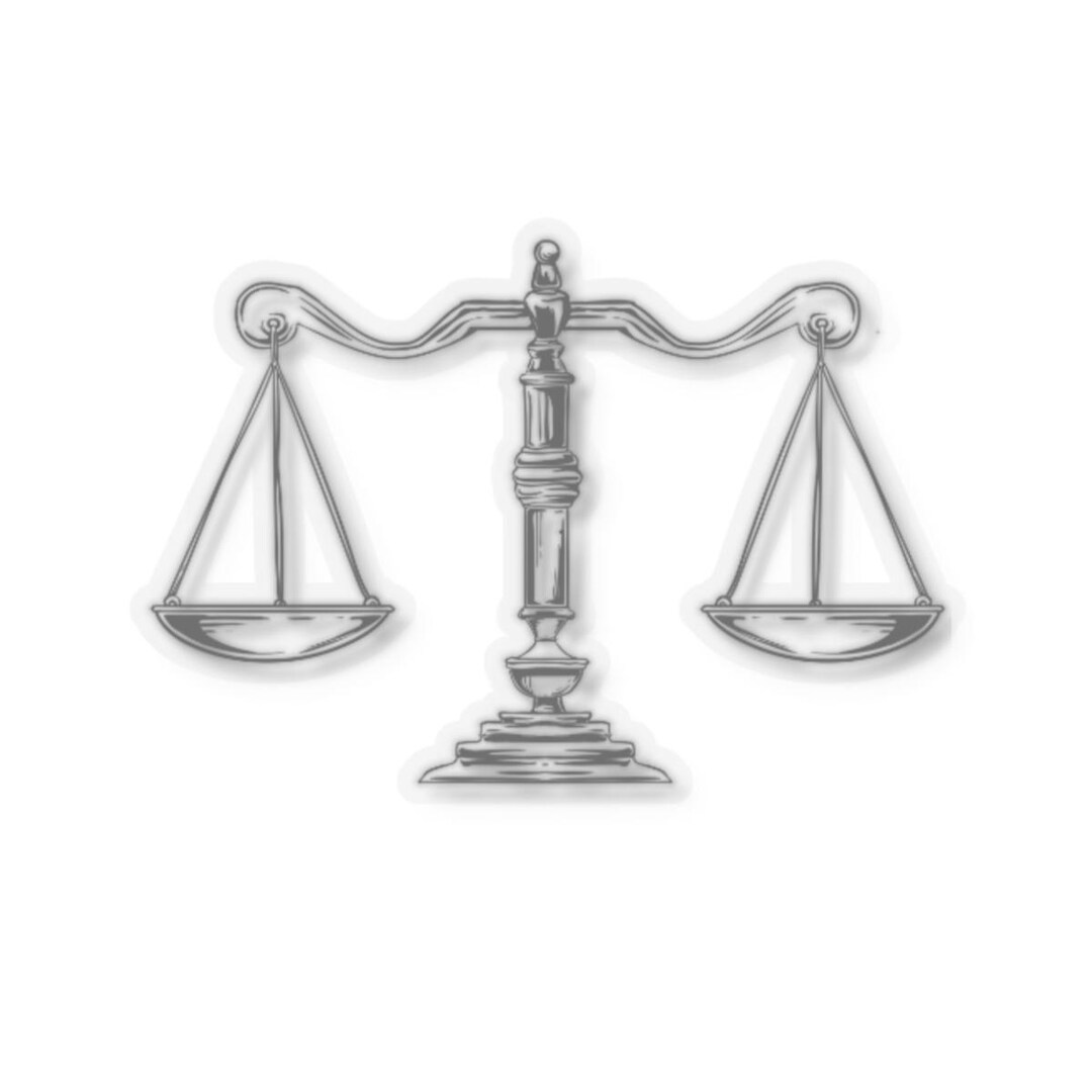 Justice Scales Kiss-cut Sticker Decal, Legal Lawyer Gift, Law School ...