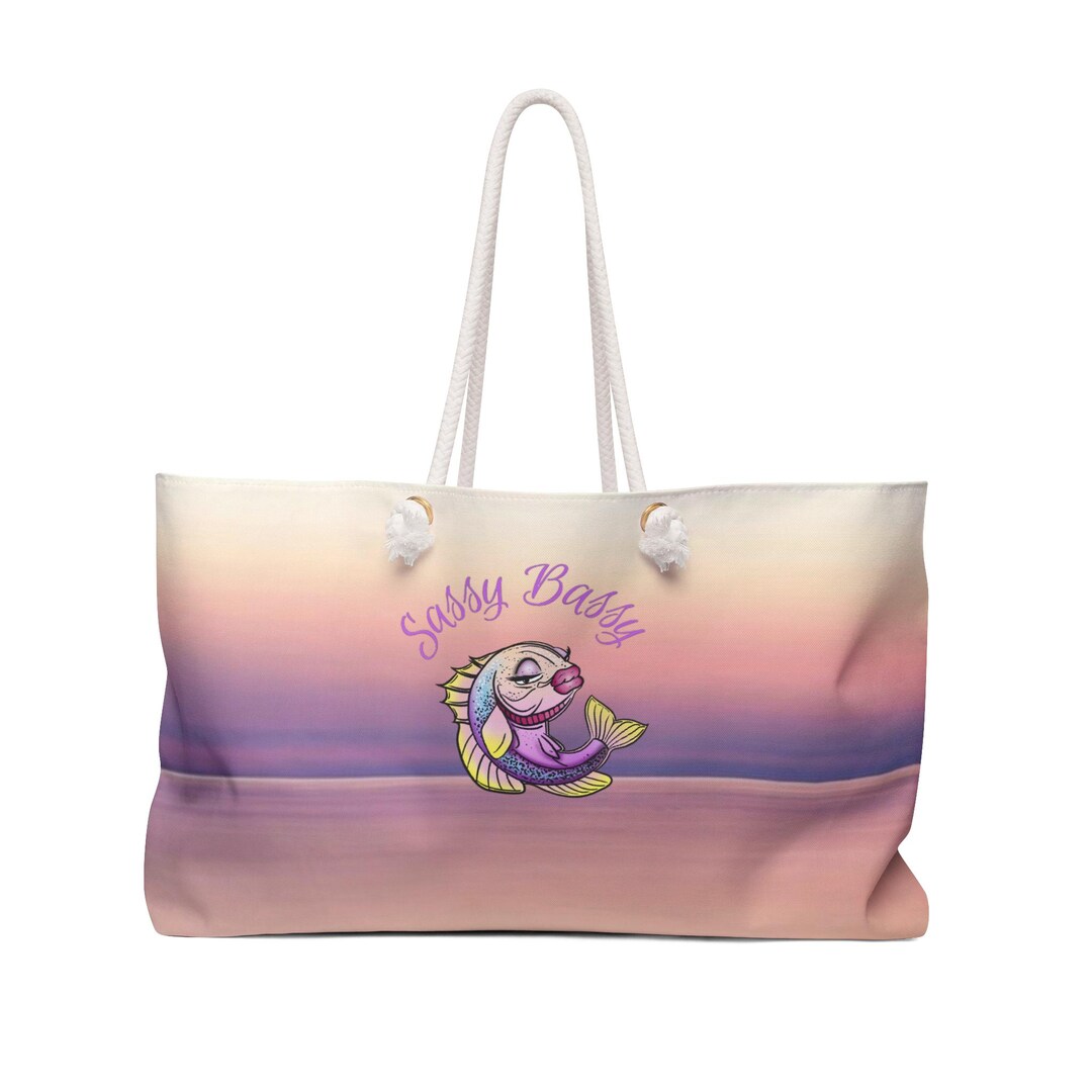 Weekender Bag Sassy Bassy Female Angler Boat Tote, Beach Fishing Travel ...