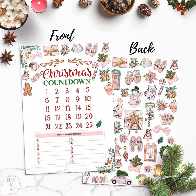 Christmas Countdown, Printable Advent Calendar, Days Until Christmas ...