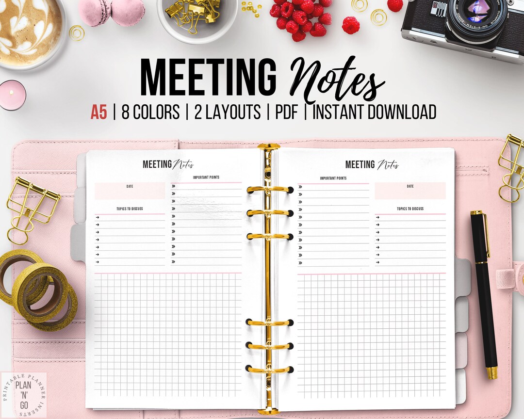 Meeting Notes, Printable Office Planner, Meeting Template, Office Task ...