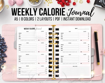 Daily Food Journal Printable, Printable Food Diary, Calorie Tracker - Etsy