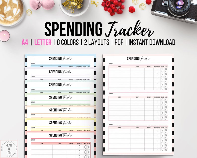 Spending Tracker Printable, A4, Letter, Order Tracker, Spending Log ...