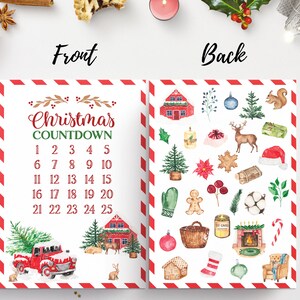Christmas Countdown Printable Advent Calendar Days Until - Etsy
