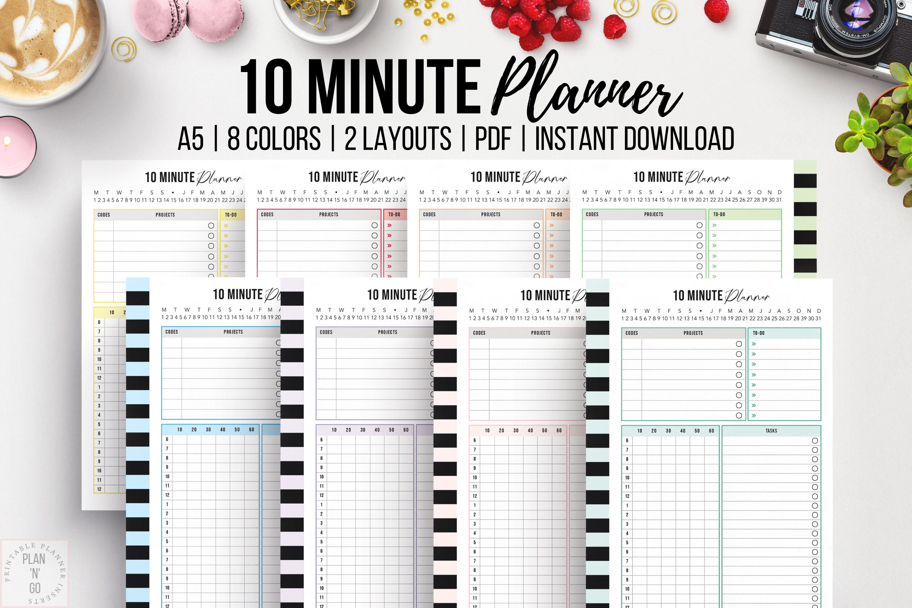 10 Minute Planner Printable Time Management Pomodoro - Etsy
