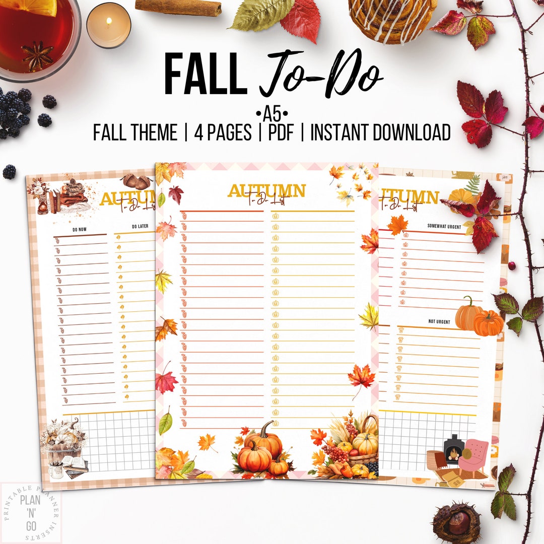 To Do List Printable, Brain Dump Template, Fall Journal, Autumn to Do ...