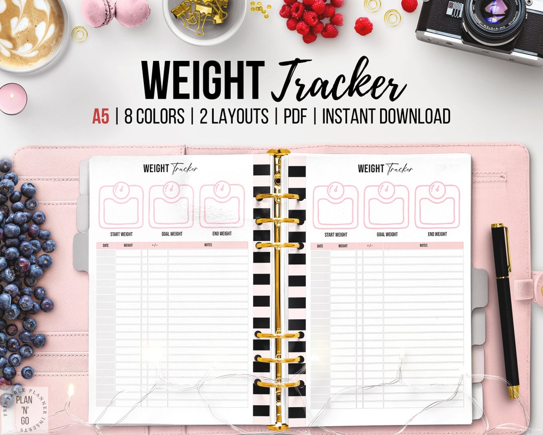 Weight Tracker, Printable Weight Loss Journal, Fitness Planner, Diet ...