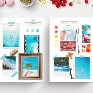 Summer Mood Board for Planner, Printable Vision Board, Mood Dashboard ...