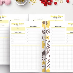 Meeting Notes, Printable Office Planner, Meeting Template, Office Task ...