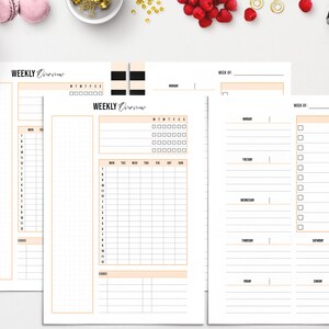 Week at a Glance, Printable Week Organizer, Undated Planner, Weekly ...