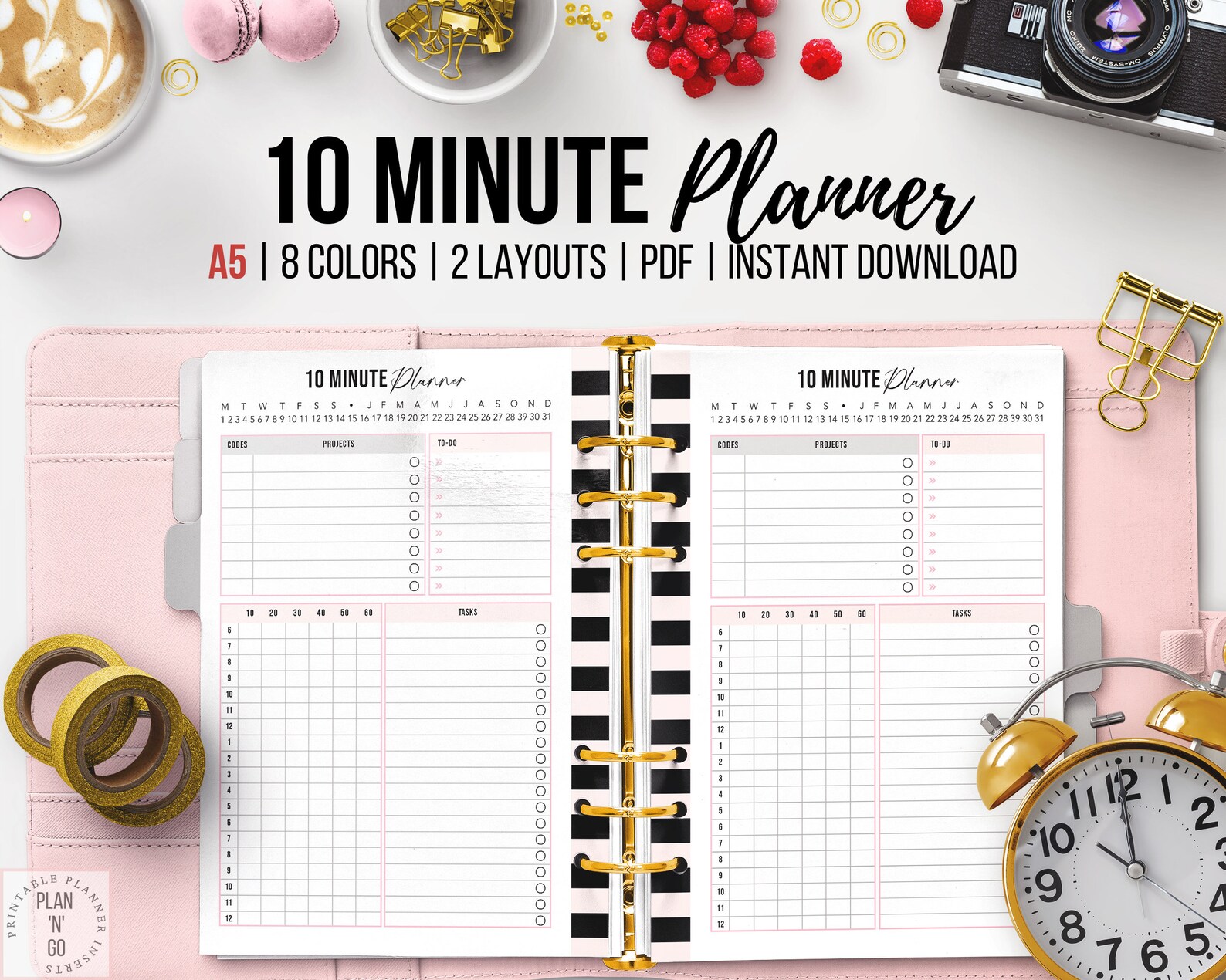 10 Minute Planner, Printable Time Management, Pomodoro Tracker, Study ...