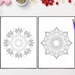 Floral Mandala Coloring Pages Set Mindful Adult Meditation PDF Bundle ...