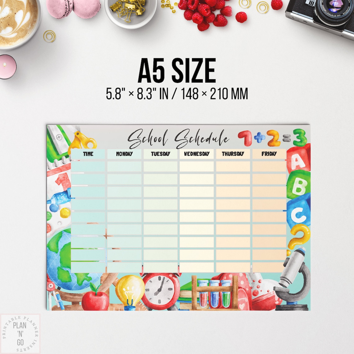 Editable School Schedule for Kids School Supplies Theme - Etsy