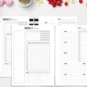 Week at a Glance, Printable Week Organizer, Undated Planner, Weekly ...