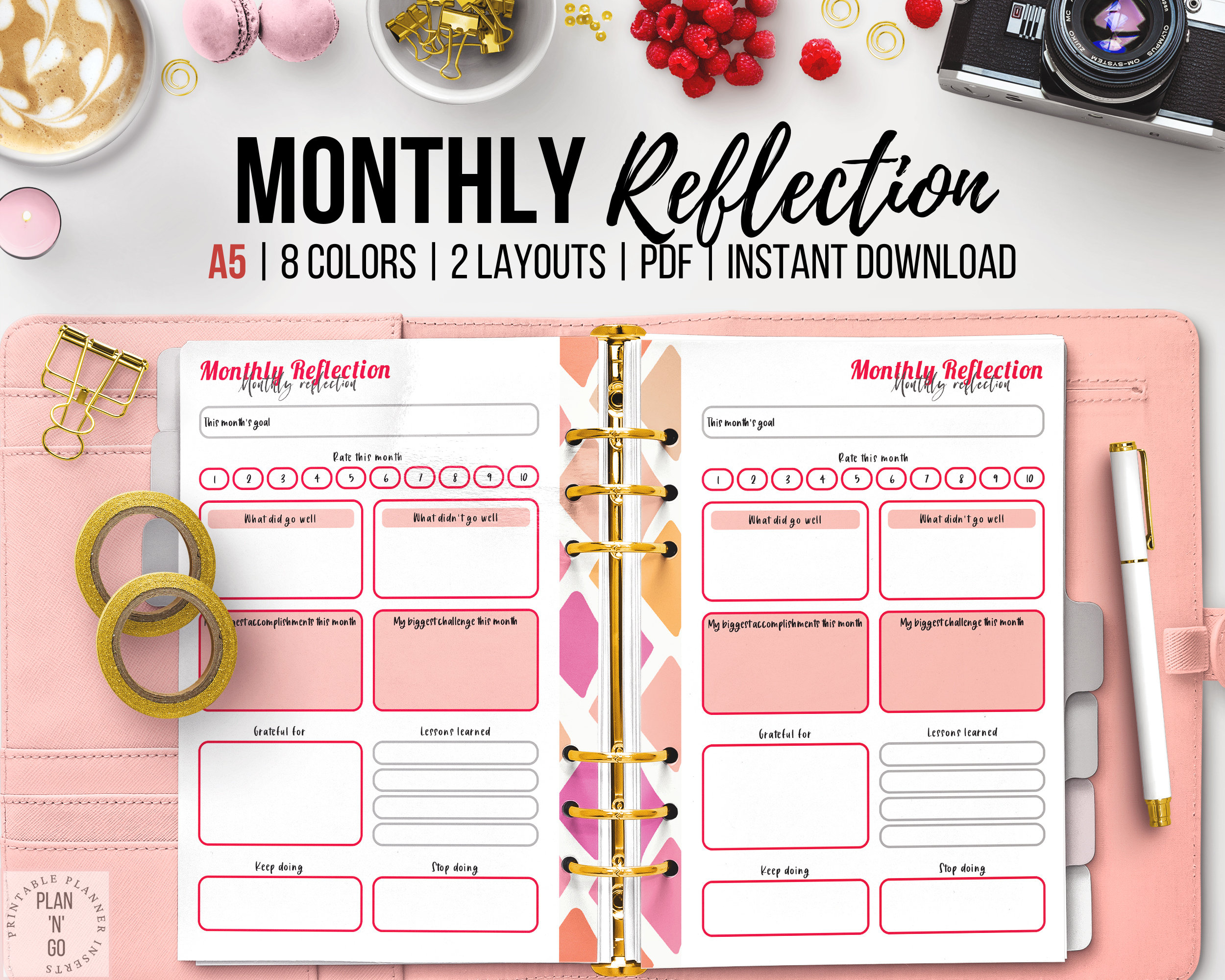 Reflection Journal, Printable Monthly Reflection, Month in Review ...