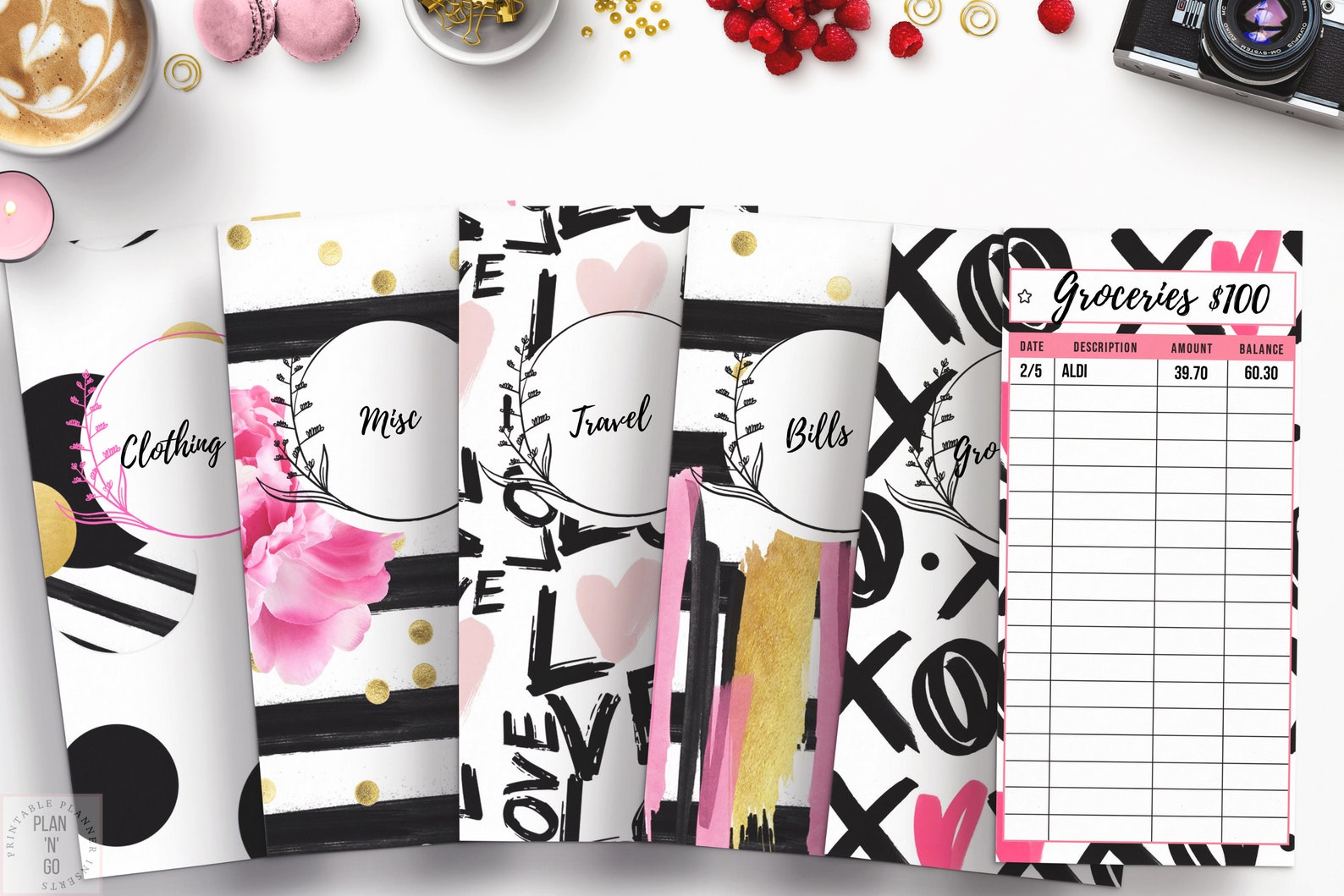 Cash Envelope Printable, Girl Boss Theme Cash Envelope Tracker, Expense ...
