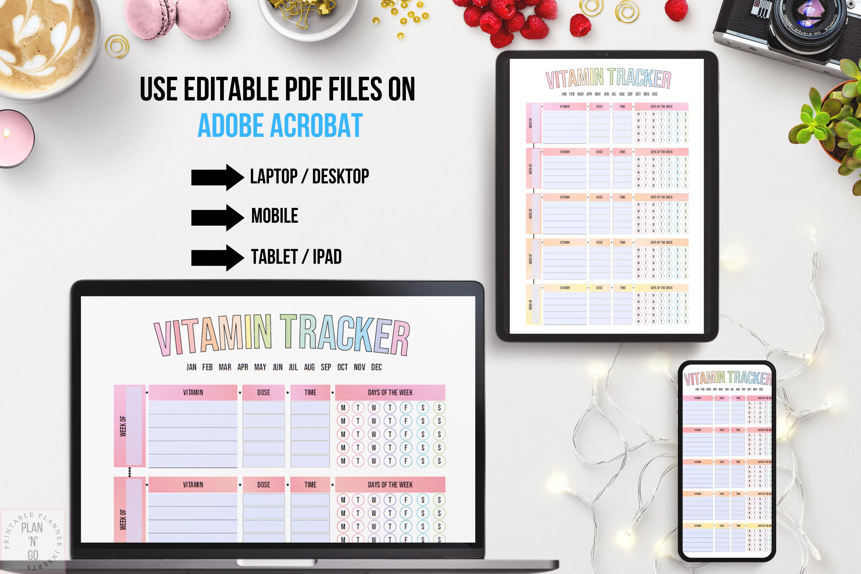 Editable Vitamin Tracker Printable Vitamin Cheat Sheet - Etsy