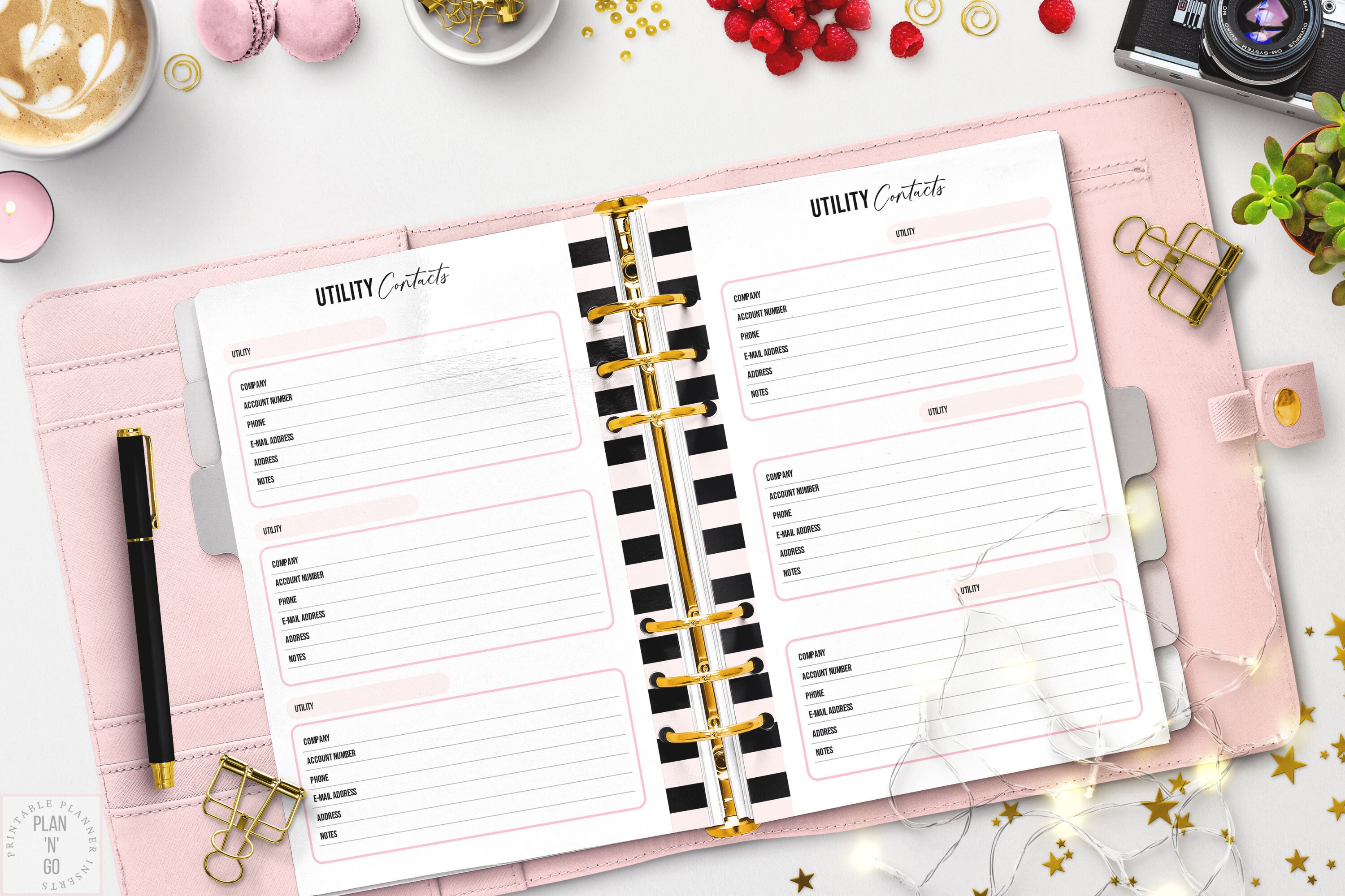 Printable Utility Contacts, Household Organizer, Utility Providers List ...