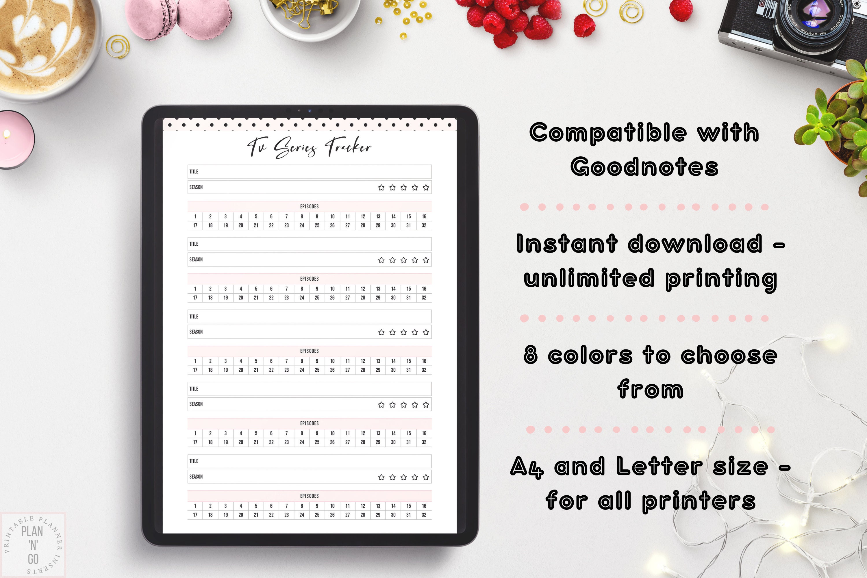 TV Series Tracker Printable Entertainment Planner Episode - Etsy