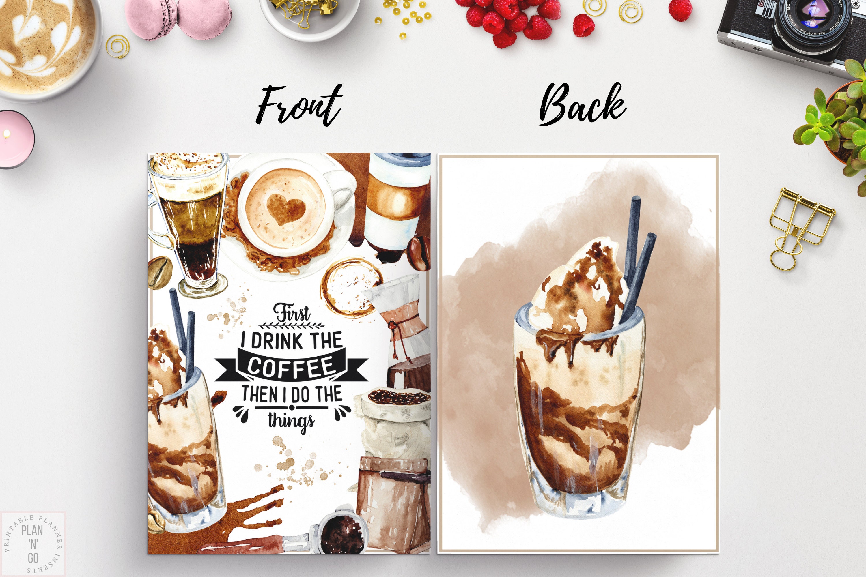 Coffee Planner Dashboard, Printable Planner Cover, Set of 4, Coffee ...