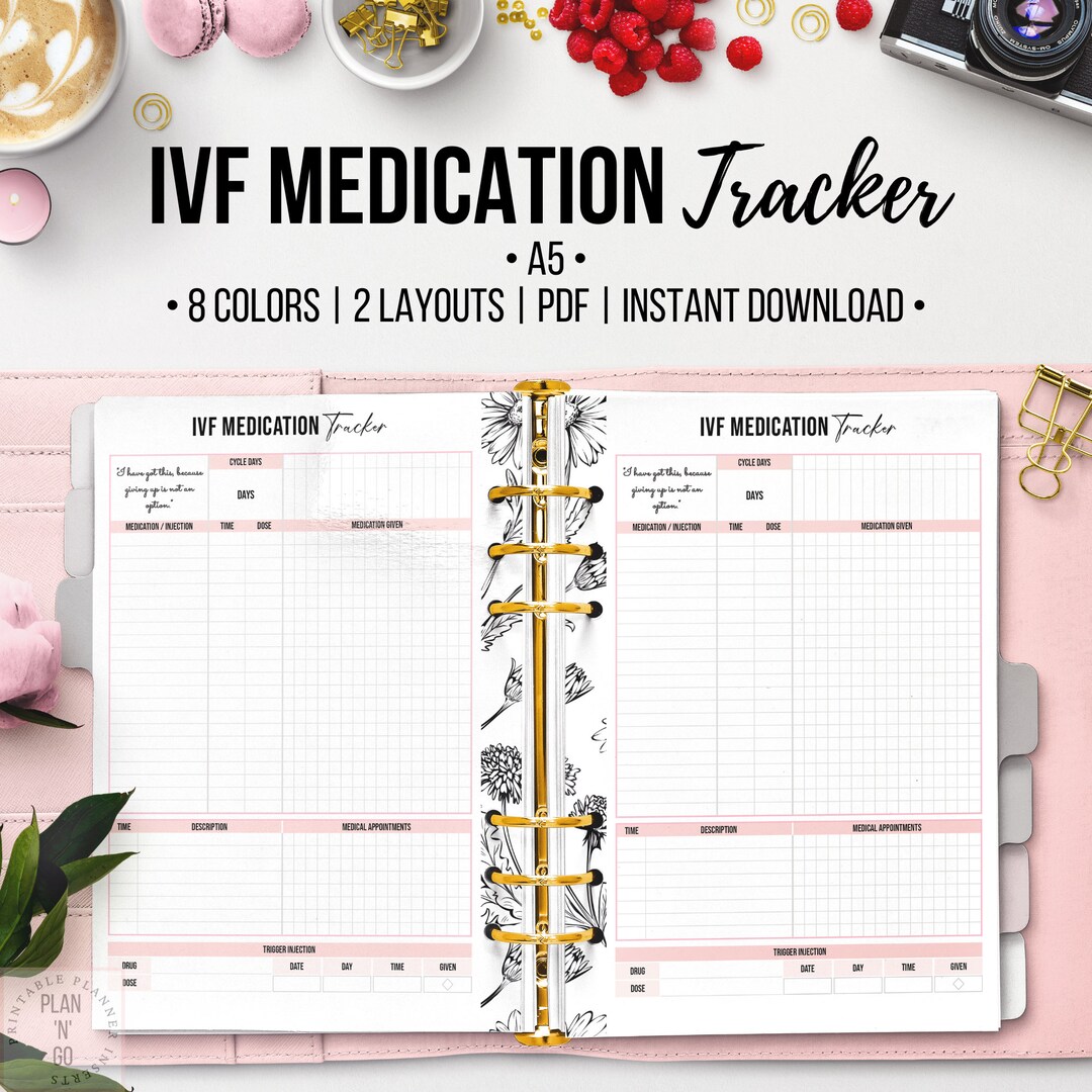 IVF Medication Tracker, IVF Medication Organizer, IVF Journal ...