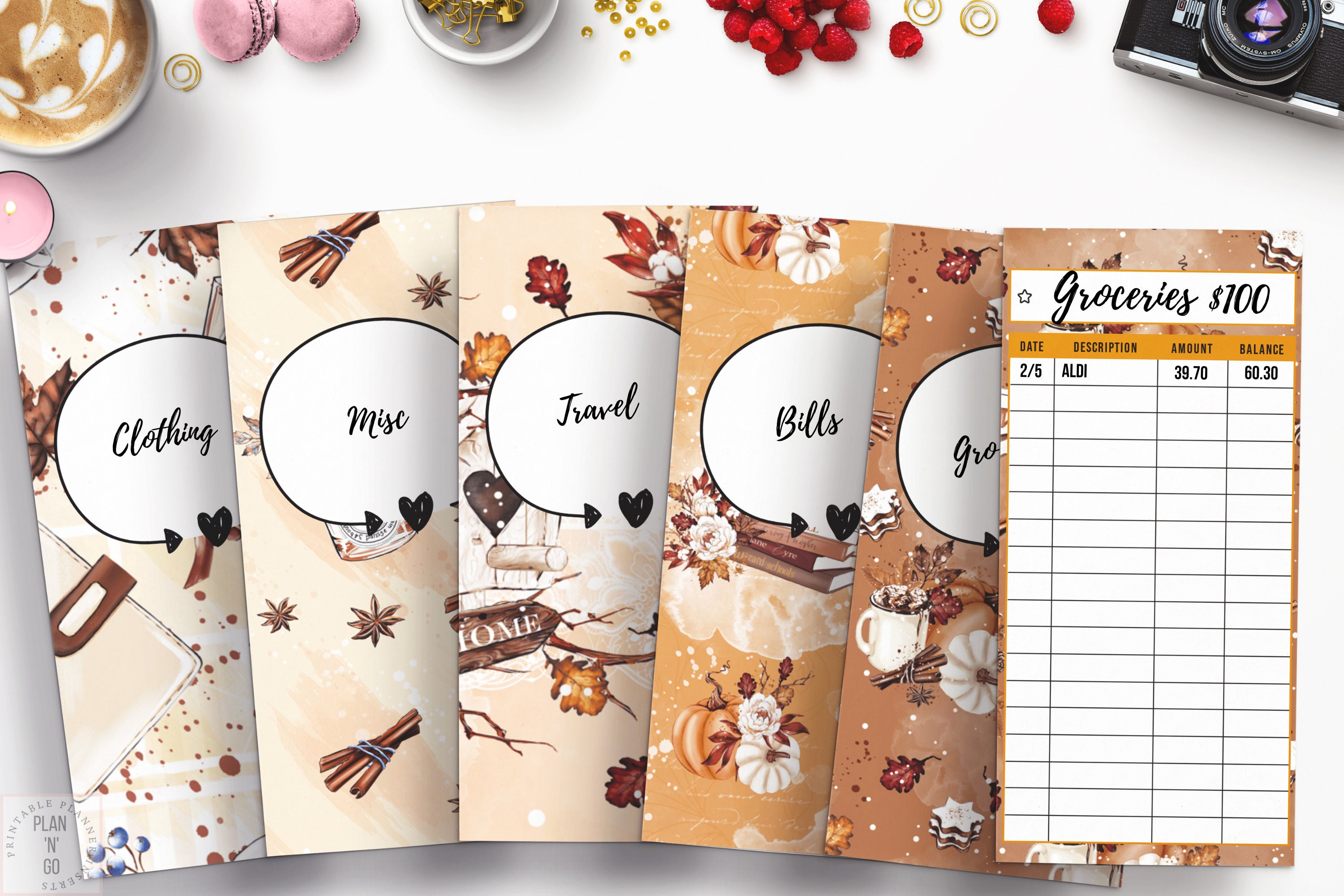 Printable Cash Envelope, Money Management, Monthly Savings, Fall Theme ...
