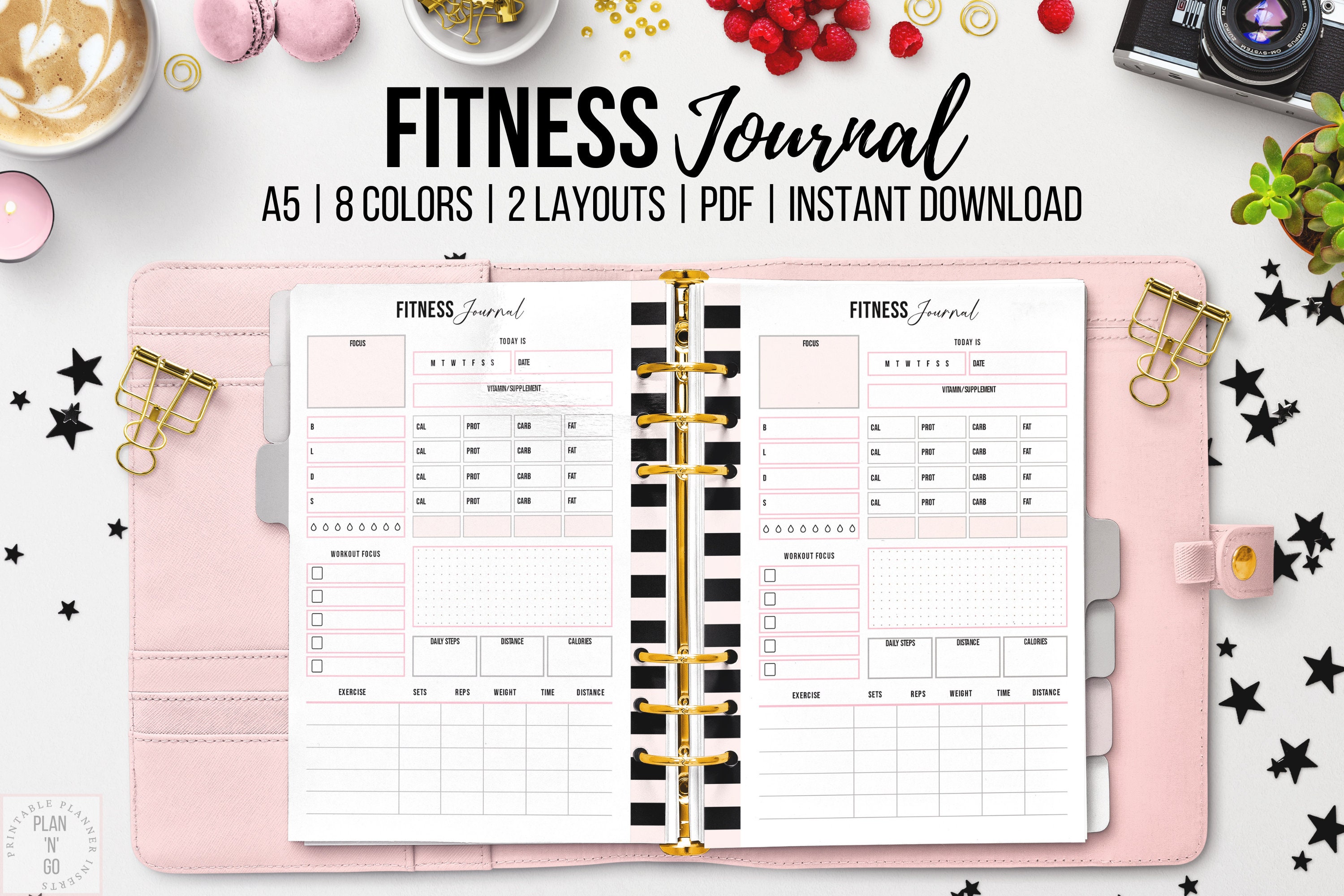 Fitness Journal Printable Exercise Tracker Daily Fitness - Etsy