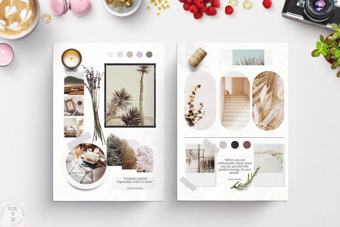 Mood Board Printable, Vision Board, Mood Dashboard Template, Planner ...