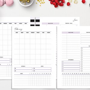 Month at a Glance Printable, Monthly Undated Calendar, Bill Tracker ...