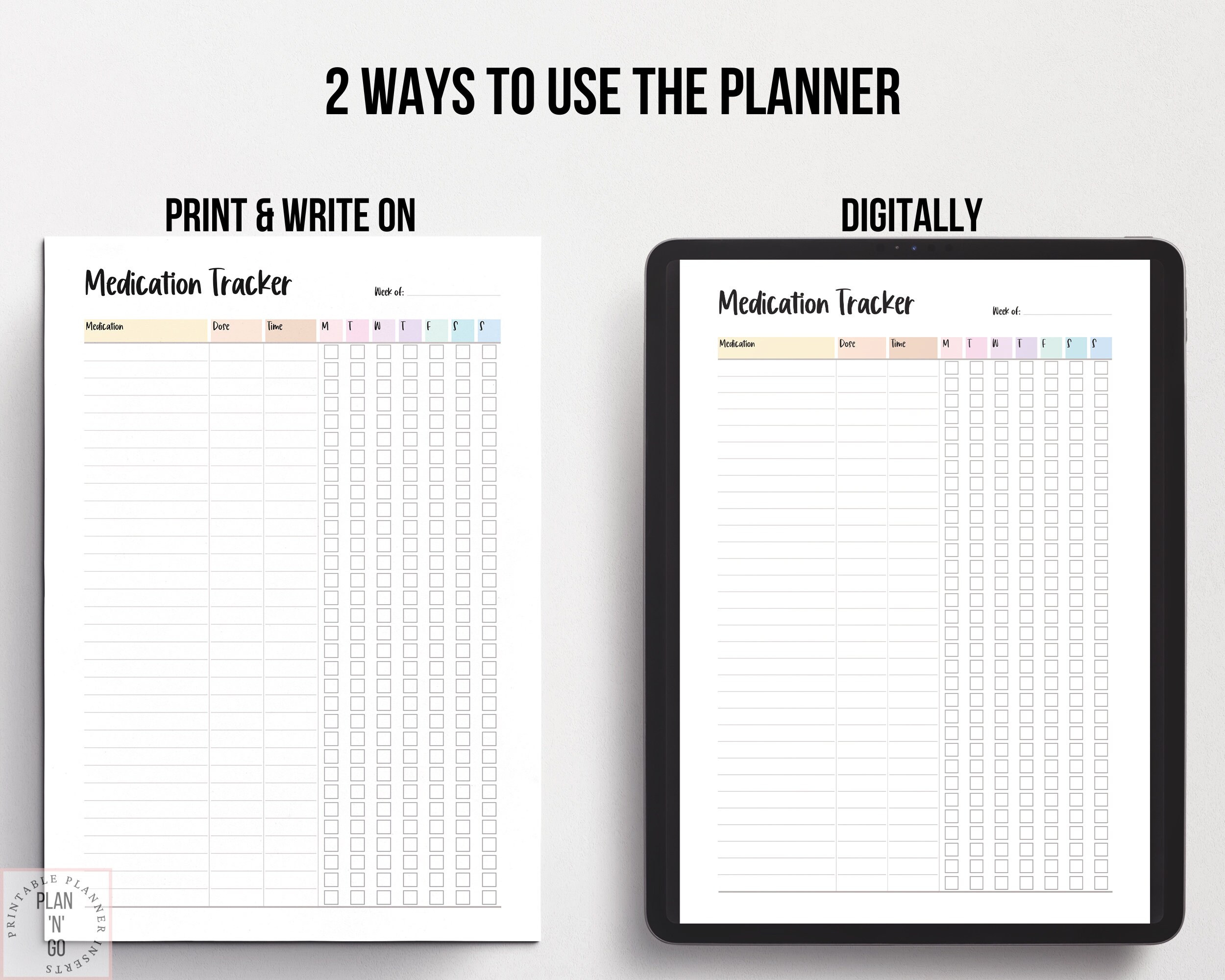 Editable Medication Tracker, Printable Medication Log, Vitamin and ...