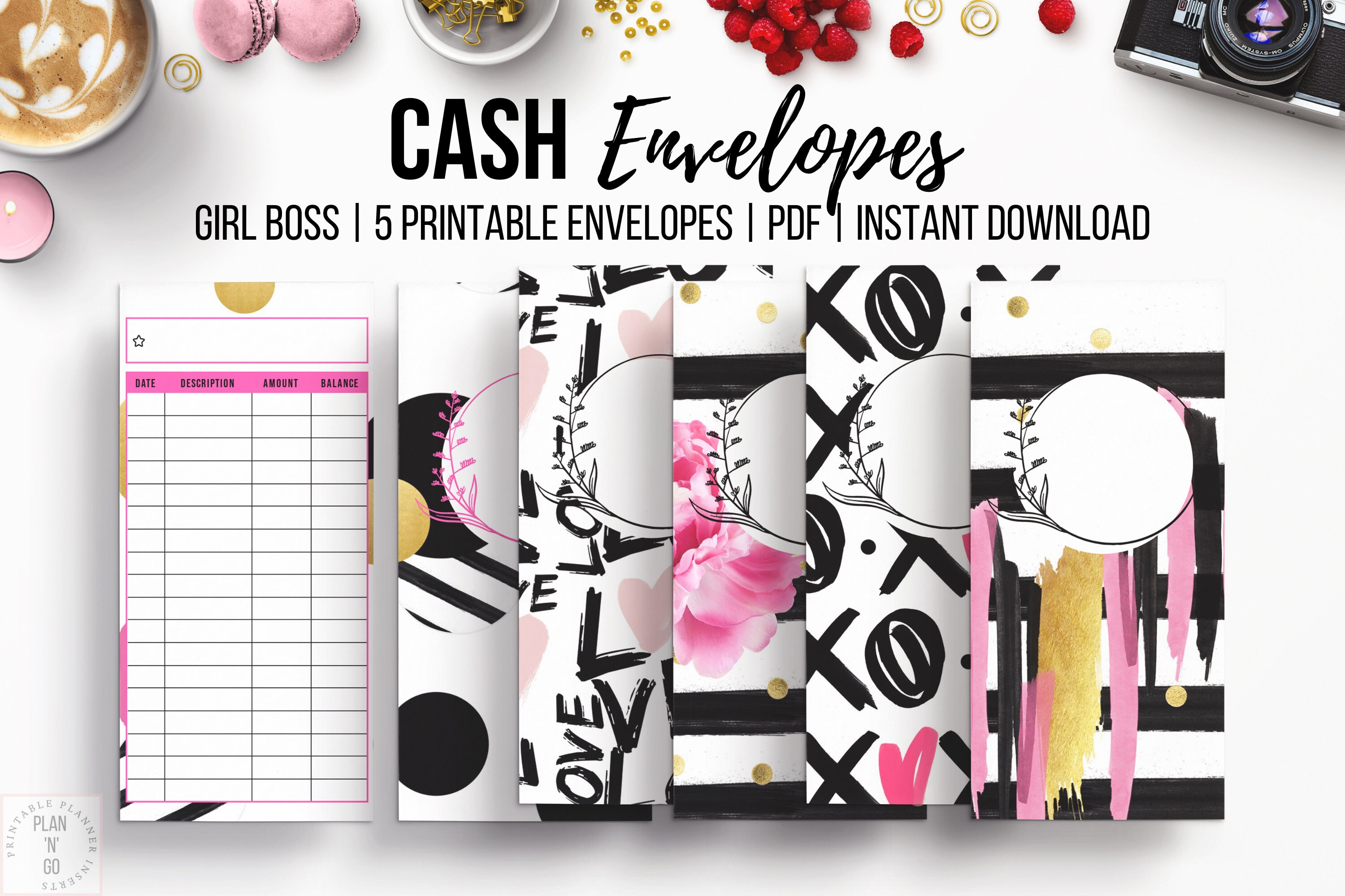Cash Envelope Printable, Girl Boss Theme Cash Envelope Tracker, Expense ...