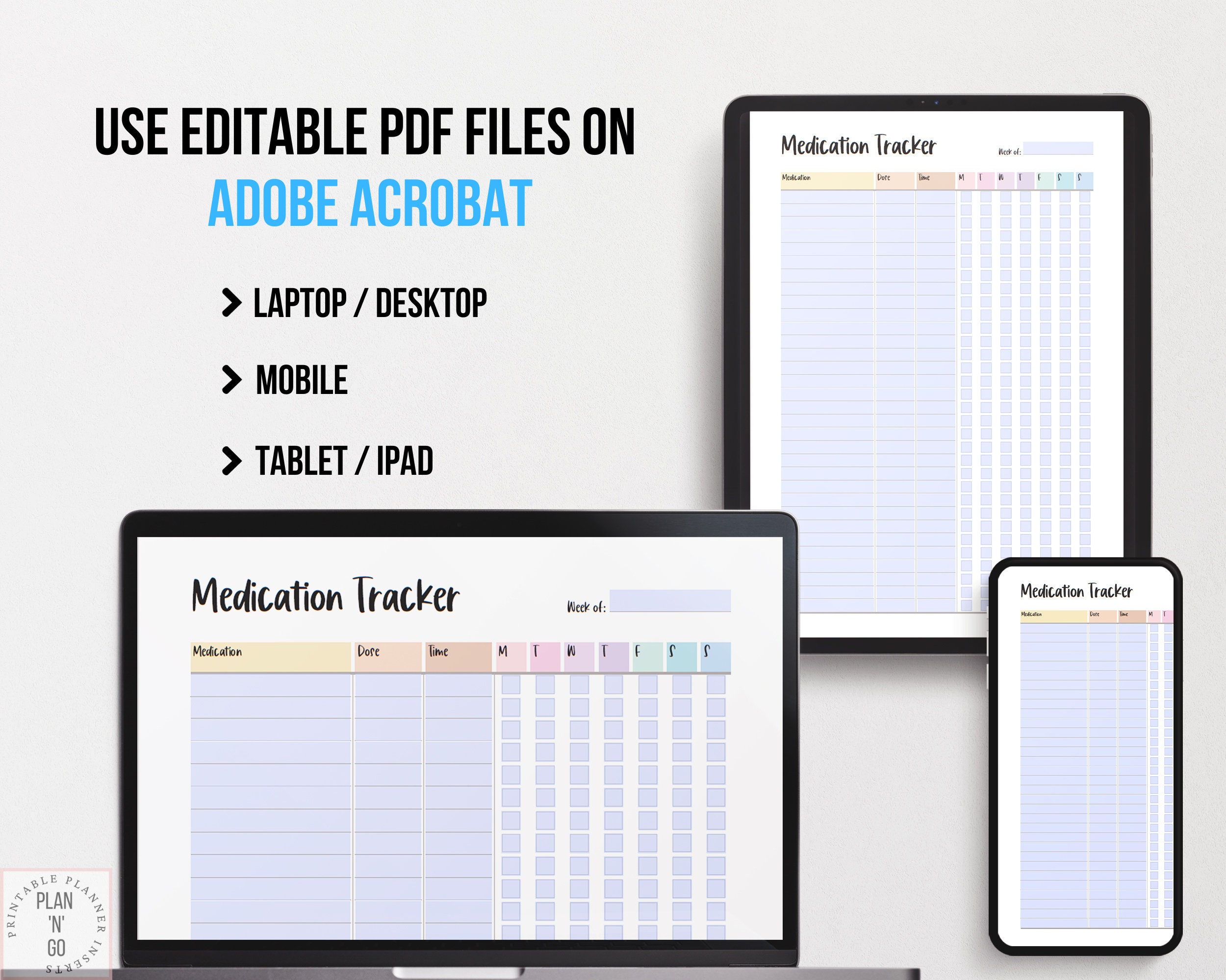 Editable Medication Tracker, Printable Medication Log, Vitamin and ...