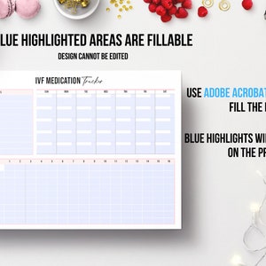 IVF Medication Tracker, Editable IVF Medication Schedule, Printable ...