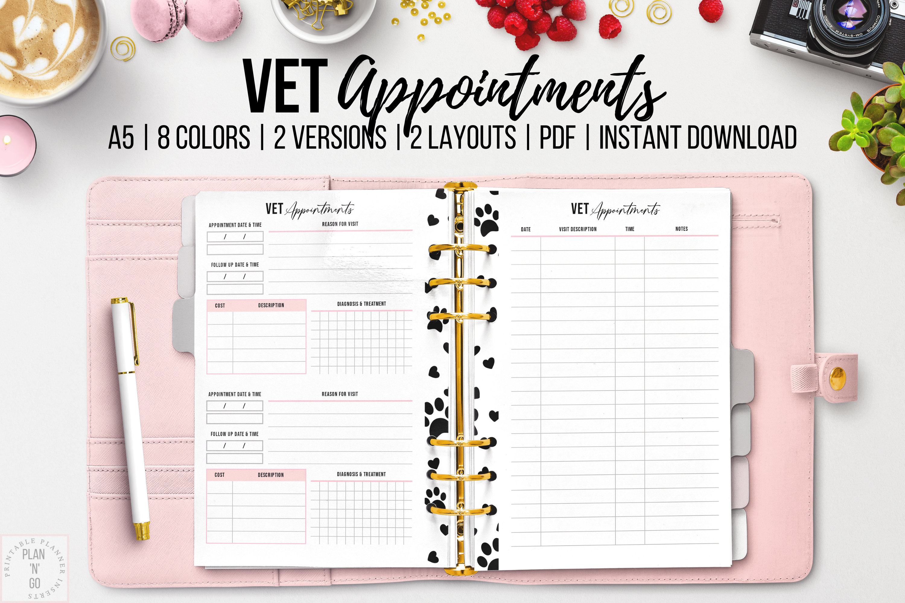 Printable Vet Visit Vet Appointment Tracker Pet Health - Etsy