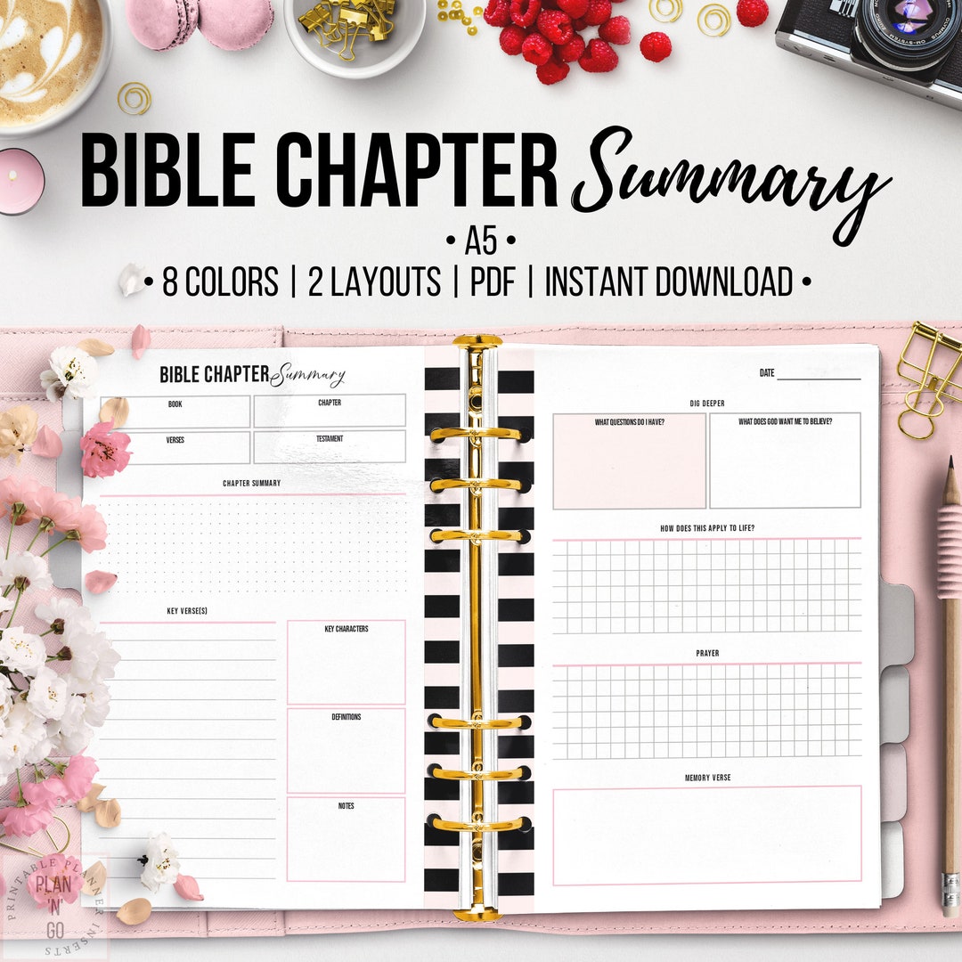 Bible Chapter Summary, Printable Prayer Journal, Bible Verse, Christian ...
