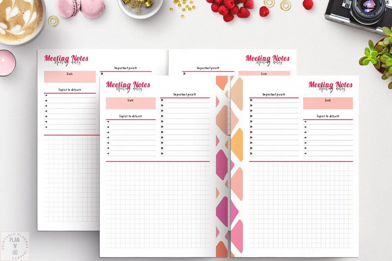 Meeting Notes, Printable Office Planner, Meeting Template, Office Task ...