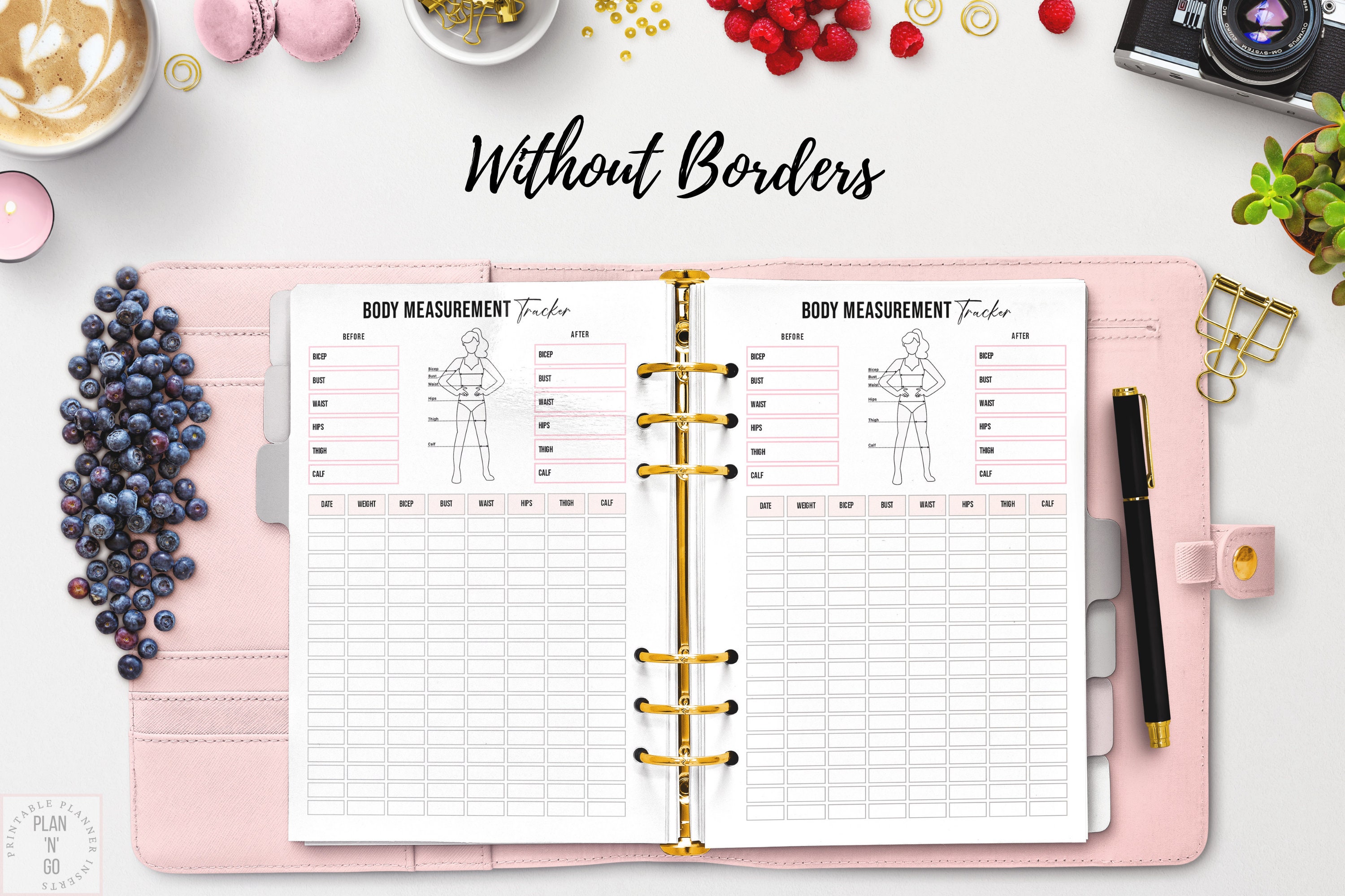 Body Measurement Tracker, Printable Measurement Chart, Body Progress ...