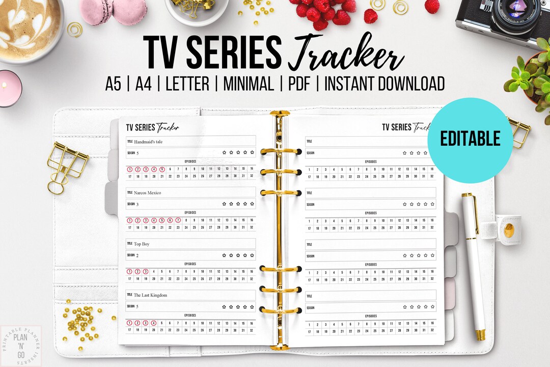 Editable TV Series Tracker, Printable TV Show, TV Series Journal ...