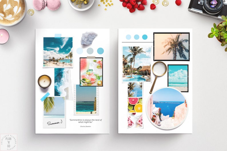 Summer Mood Board for Planner Printable Vision Board Mood - Etsy