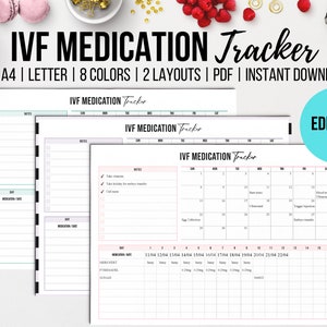 IVF Medication Tracker Editable IVF Medication Schedule - Etsy