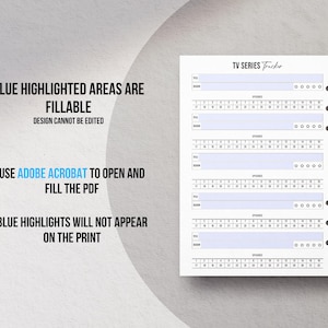 Editable TV Series Tracker, Printable TV Show, TV Series Journal ...