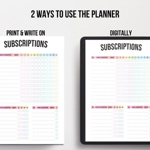 Editable Subscription Tracker, Monthly, Quarterly, Yearly Subscription ...