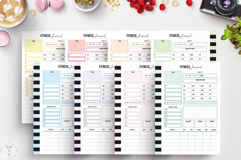 Fitness Journal Printable, Exercise Tracker, Daily Fitness Planner ...