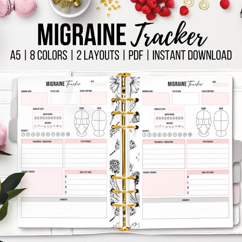 Migraine Tracker Printable Headache Log Headache Diary - Etsy UK