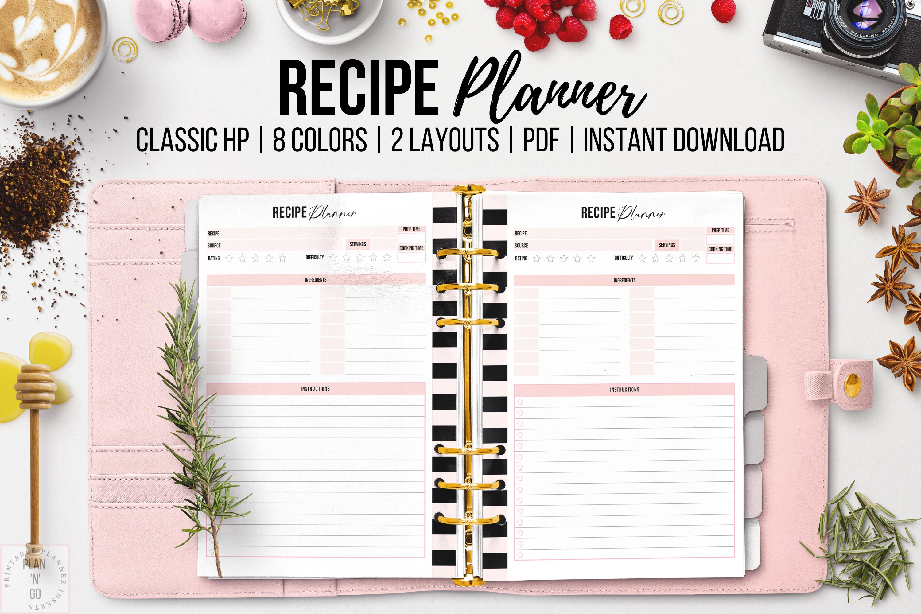 Recipe Book Printable Classic Happy Planner Recipe Journal - Etsy