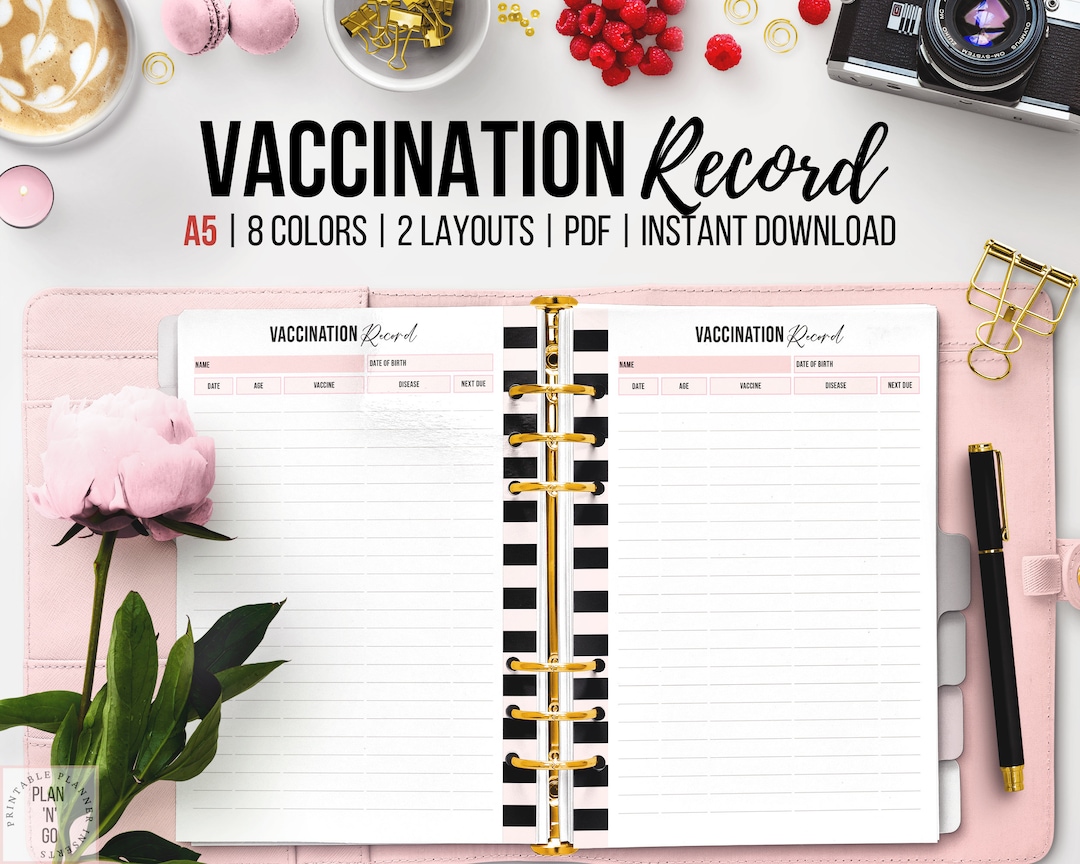 Vaccination Log, Child Health Record, Medical History, Childcare ...