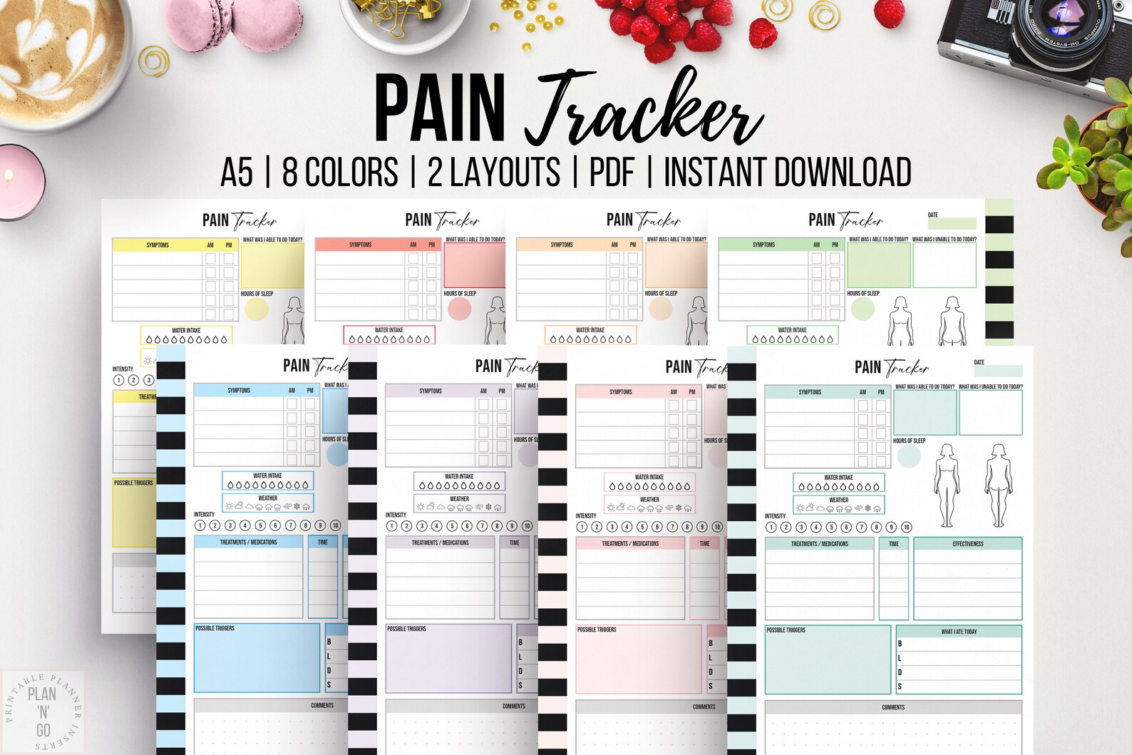 Pain Tracker Printable, Chronic Illness Medical Planner, Chronic Pain ...