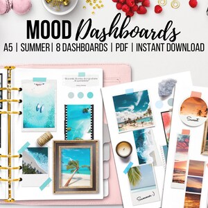 Summer Mood Board for Planner Printable Vision Board Mood - Etsy