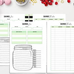 Savings Jar, Printable Savings Tracker, Money Challenge, Money Saving ...