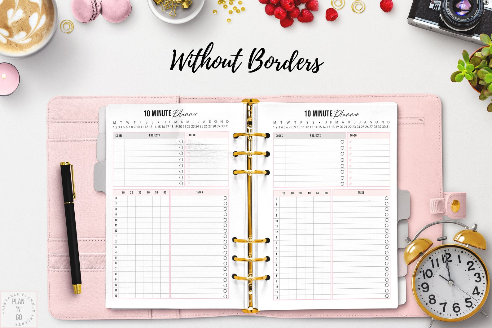 10 Minute Planner, Printable Time Management, Pomodoro Tracker, Study ...